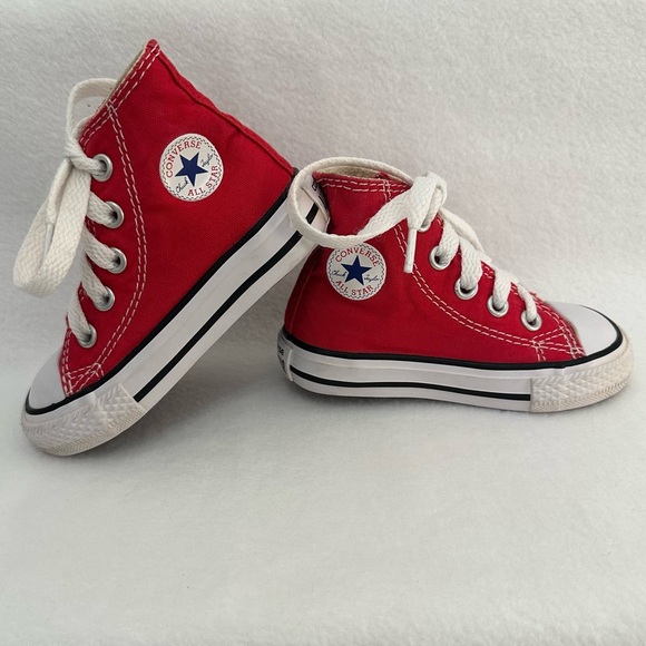 Converse | Shoes | Red Converse Babytoddler High Tops Size 4 | Poshmark
